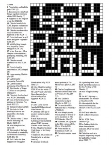 Agatha Christie Crossword Puzzle | Millie Mack's Blog