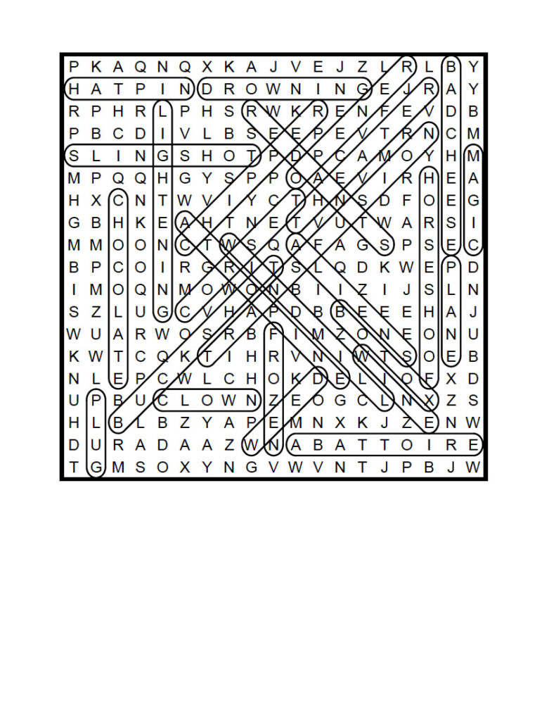 Methods of Murder #4 – Word Search – Solution | Millie Mack's Blog